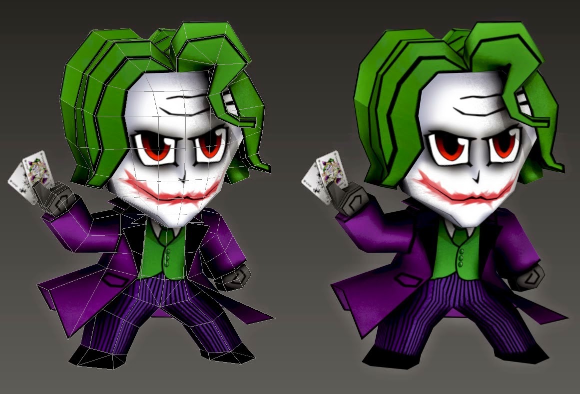 Chibi The Joker Papercraft Gratis Papercraft Gratis