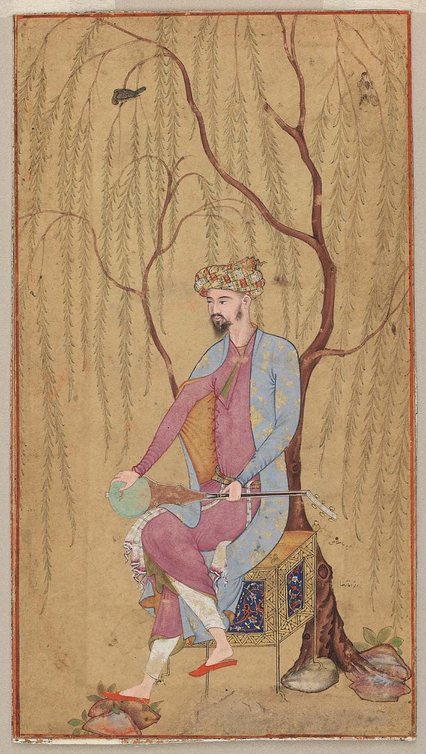 An Elegant Man Seated Under A Tree By Riza Yi Abbasi Daily Dose Of Art