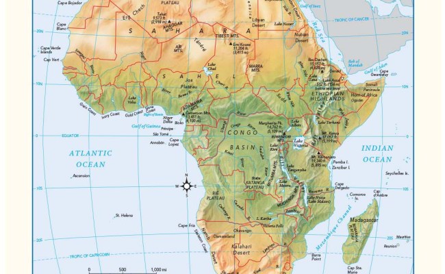 Africa Physical Wall Map By Geonova Mapsales Bilarasa