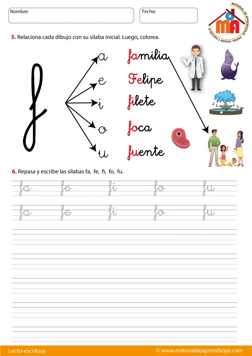 Actividades De La Letra F Para Preescolar