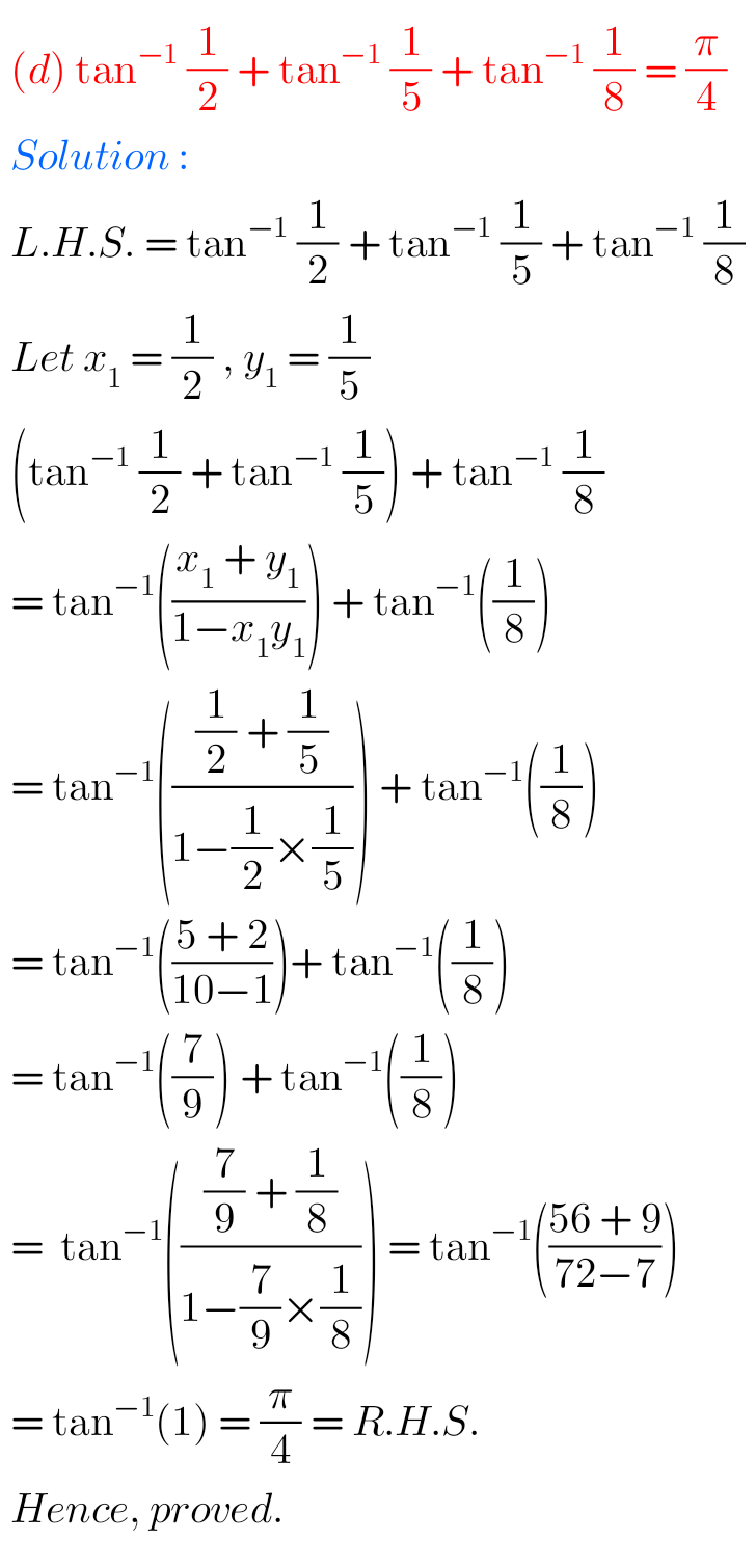 Check Your Progress 242 Solutions Inverse Trigonometric Functions