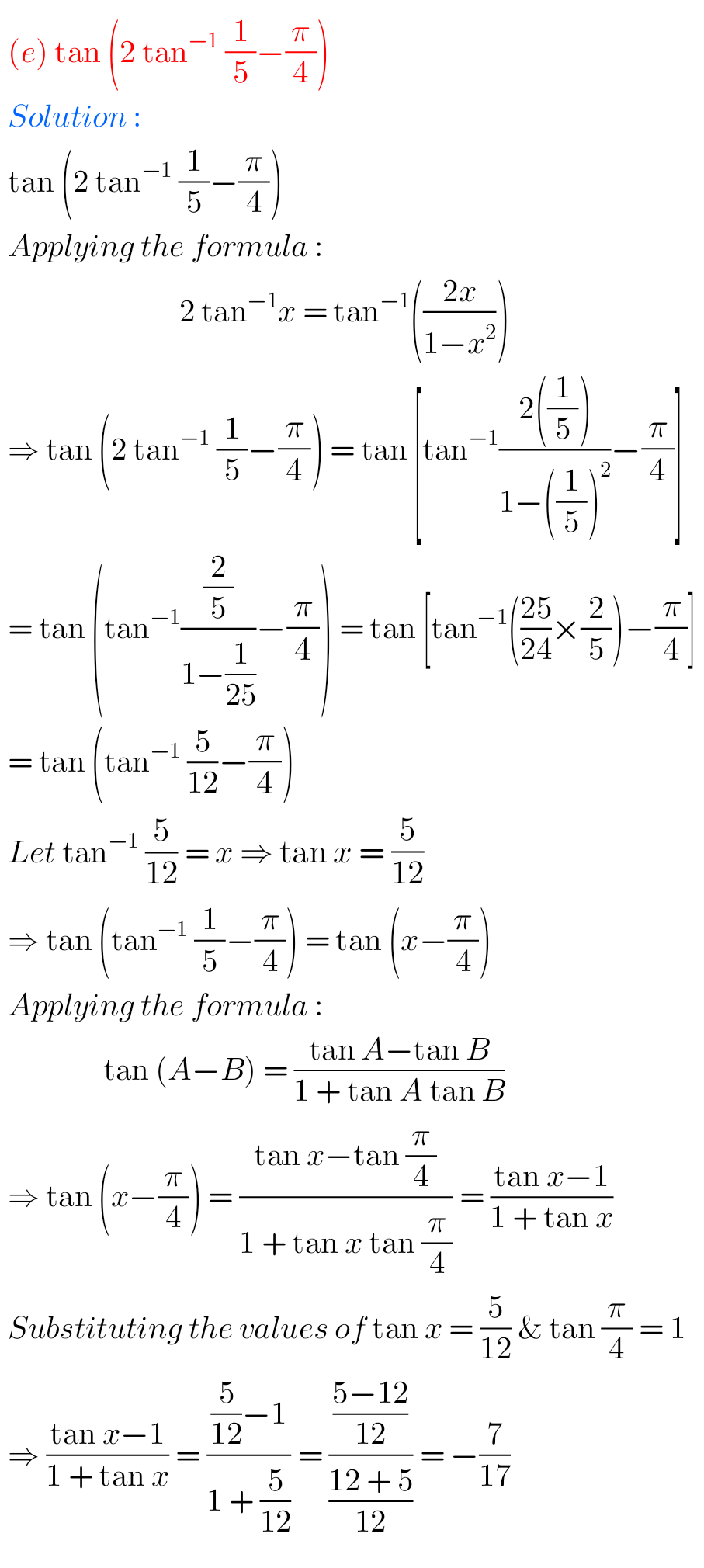 Check Your Progress 242 Solutions Inverse Trigonometric Functions