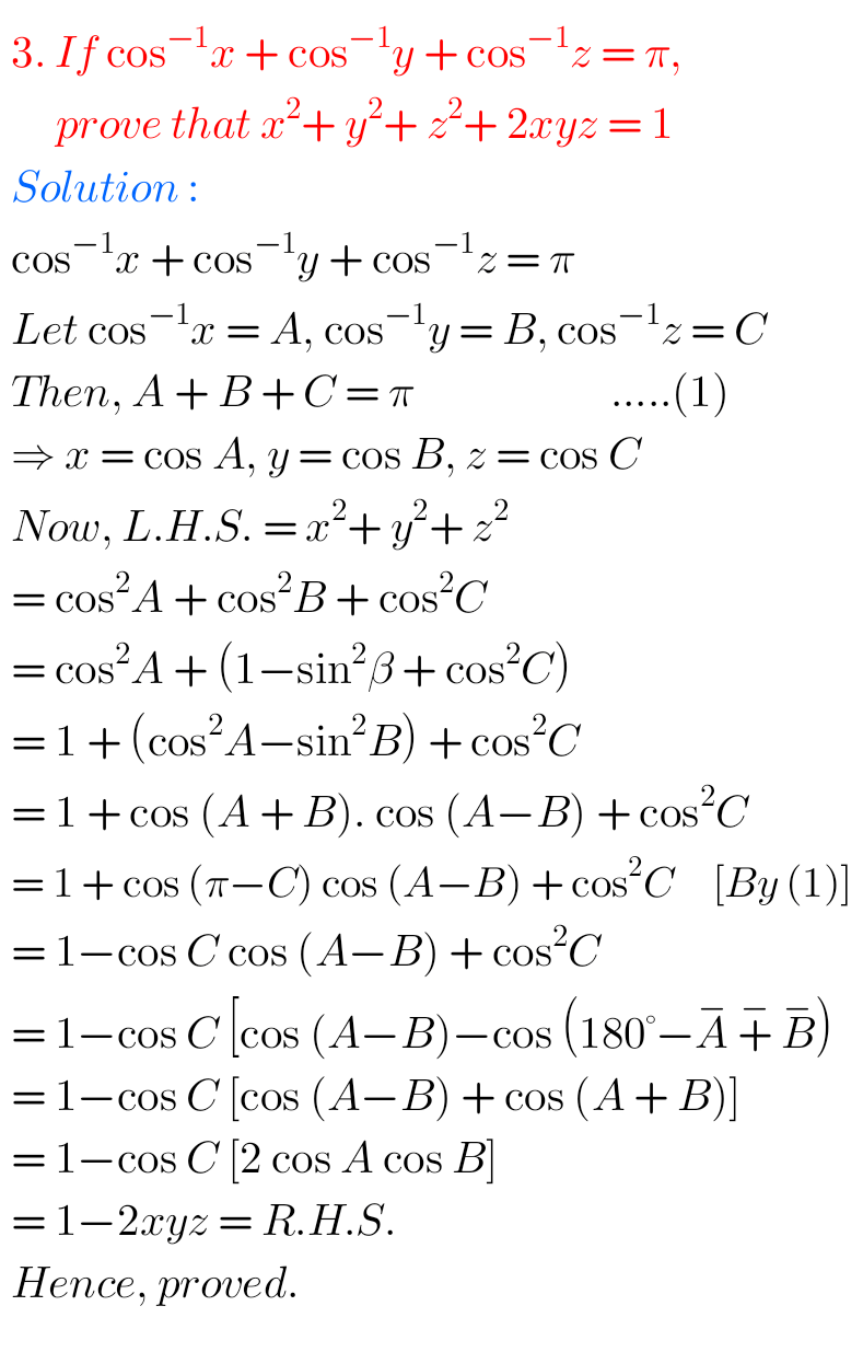 Check Your Progress 242 Solutions Inverse Trigonometric Functions