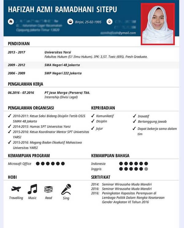 10 Contoh Cv Curiculum Vitae Lamaran Kerja Daftar Riwayat Hidup