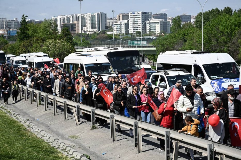 Turkish President Erdogan Holds Election Rally In Istanbul Middle