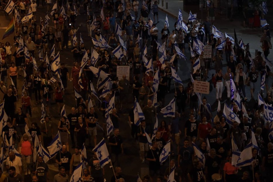 Protest Of “civil Disobedience” Against Netanyahu Government In Tel