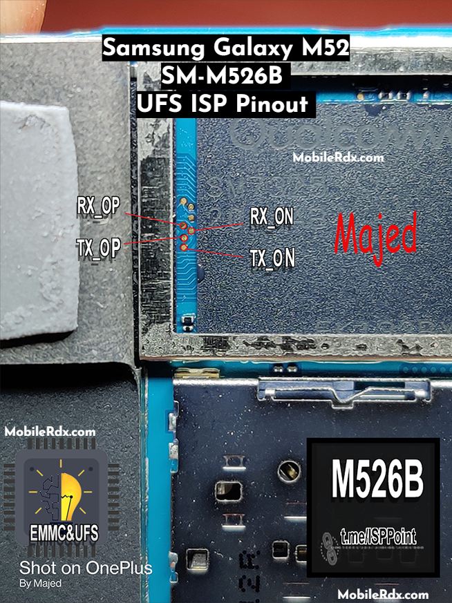 Samsung Galaxy M52 Sm M526b Ufs Isp Pinout Test Point