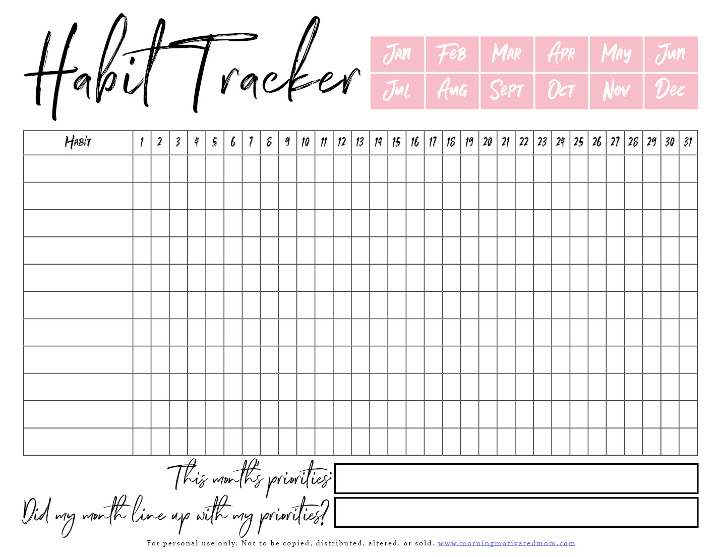 Track Your Habits With Free Printable Habit Trackers 99 Printable