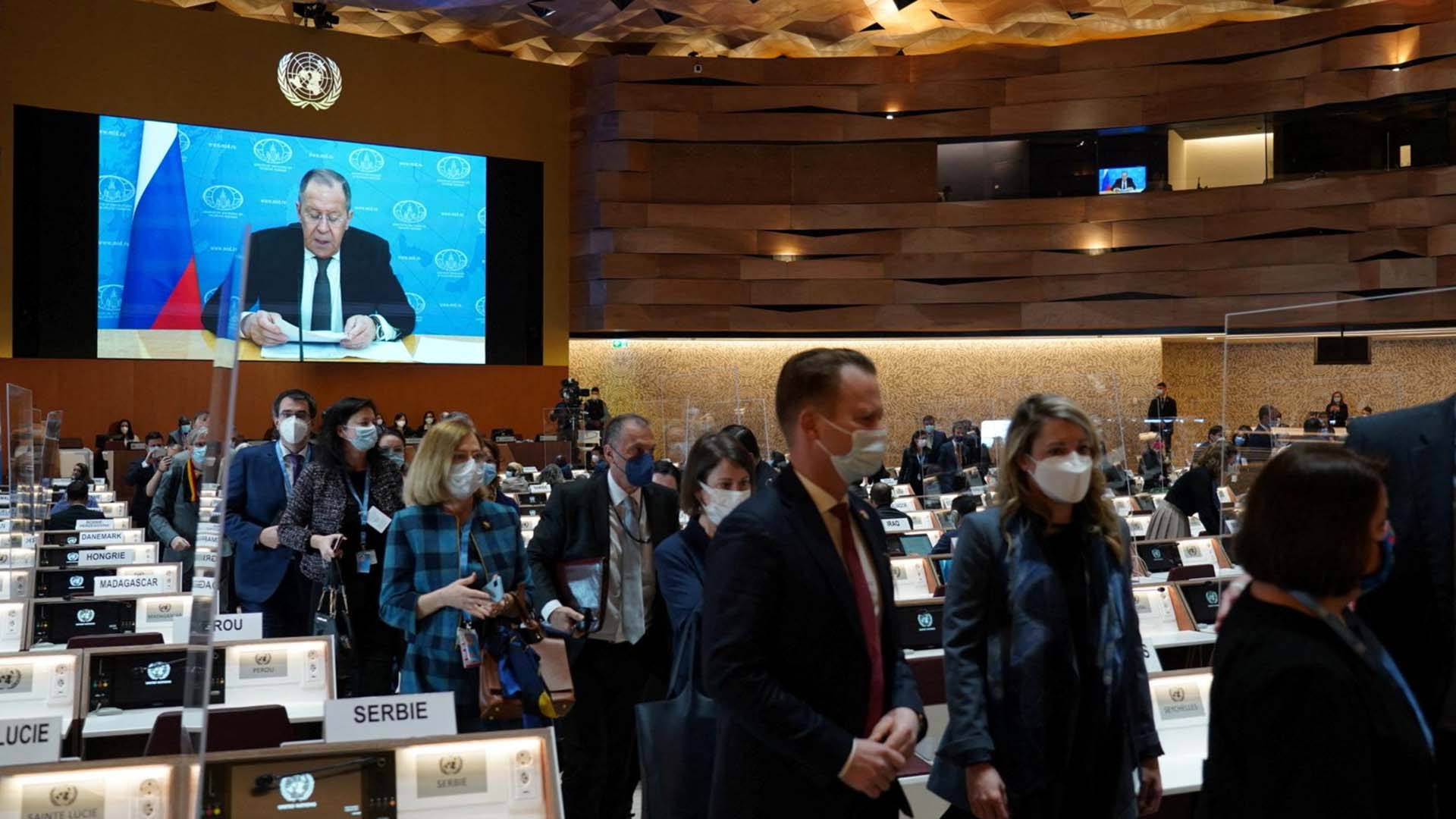 Un Diplomats Walk Out As Russias Lavrov Addresses Human Rights Council