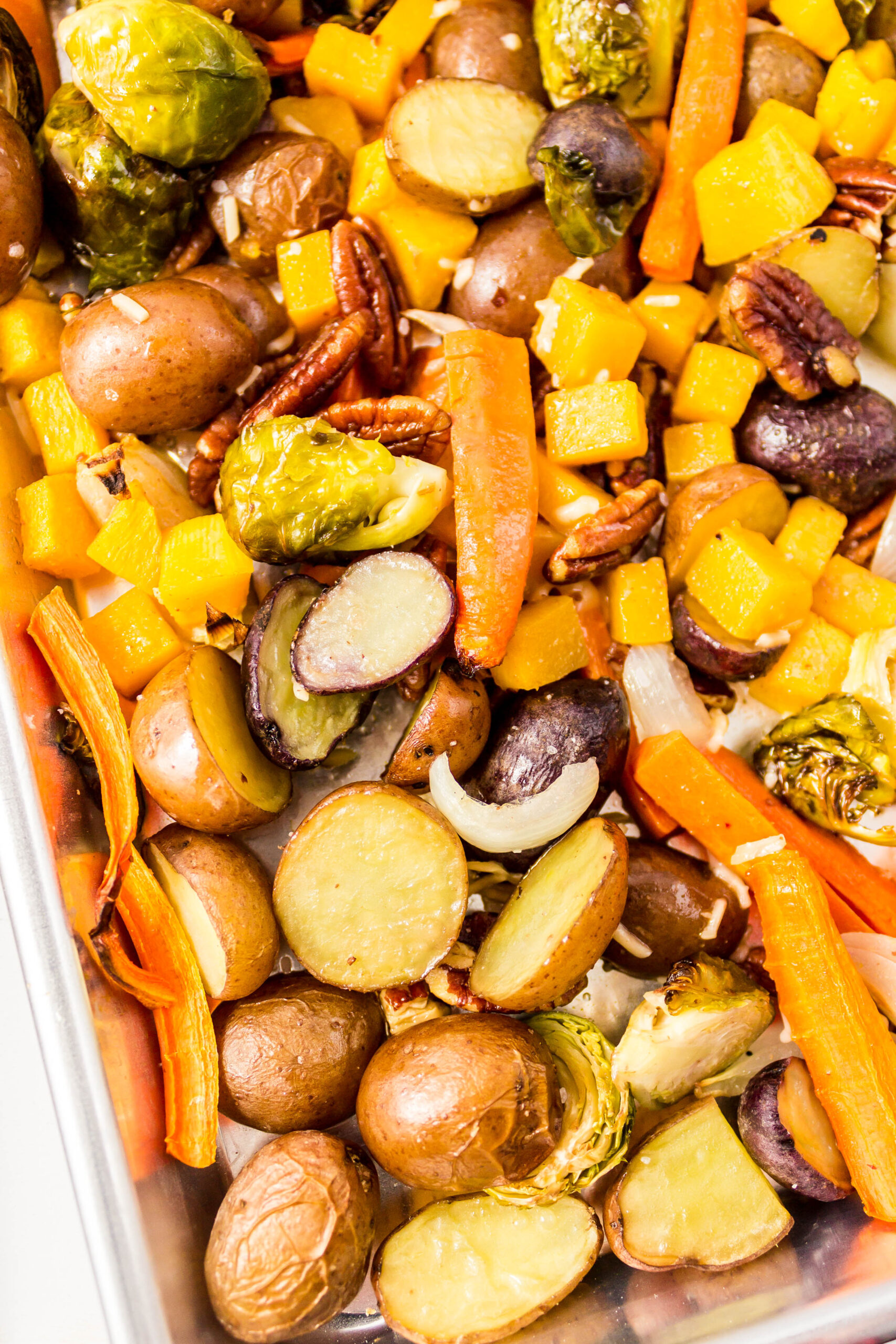 Simple Autumn Roasted Vegetables With Pecans New Mom At 40