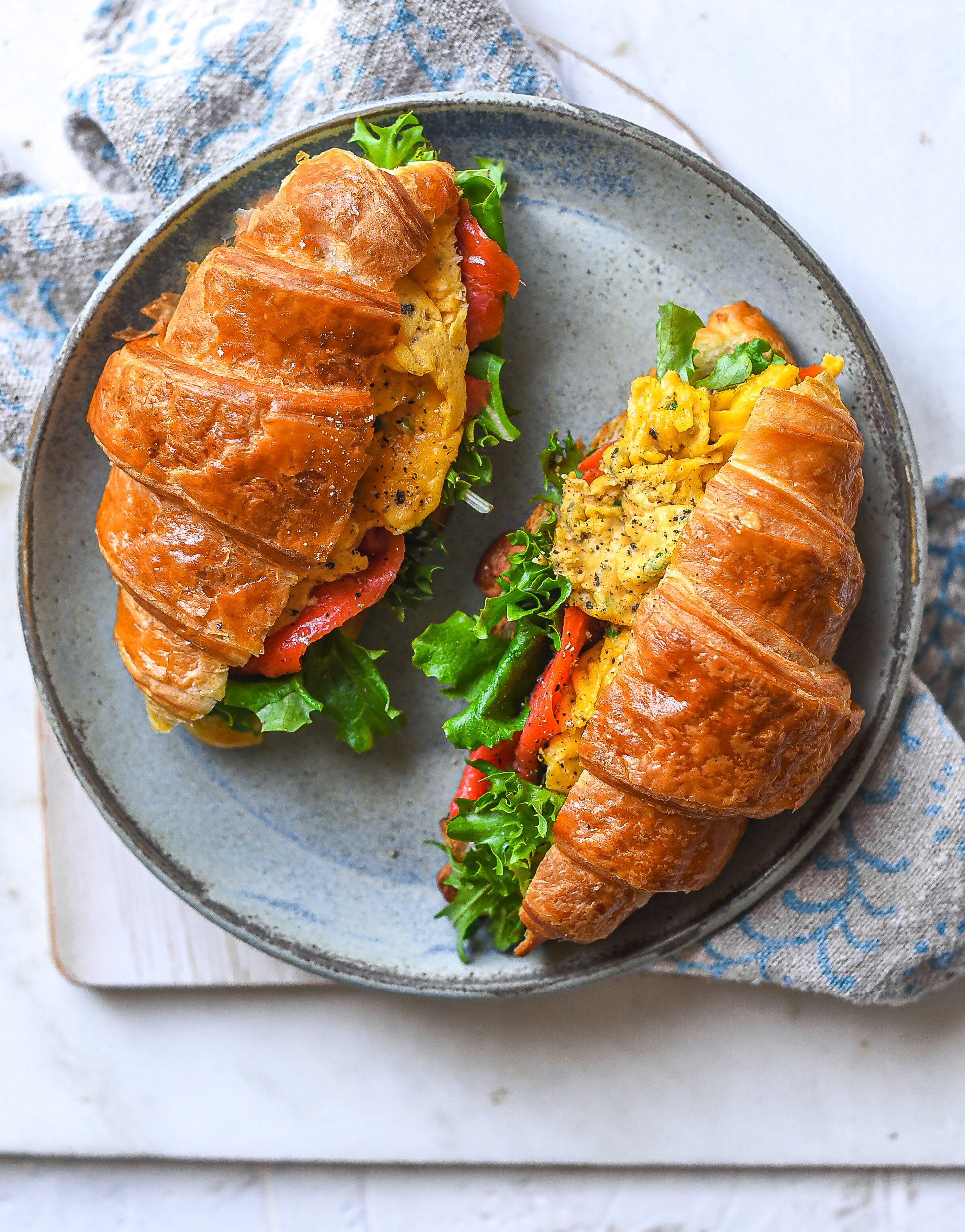 Croissant Breakfast Sandwich With Scrambled Eggs Nourish Deliciously