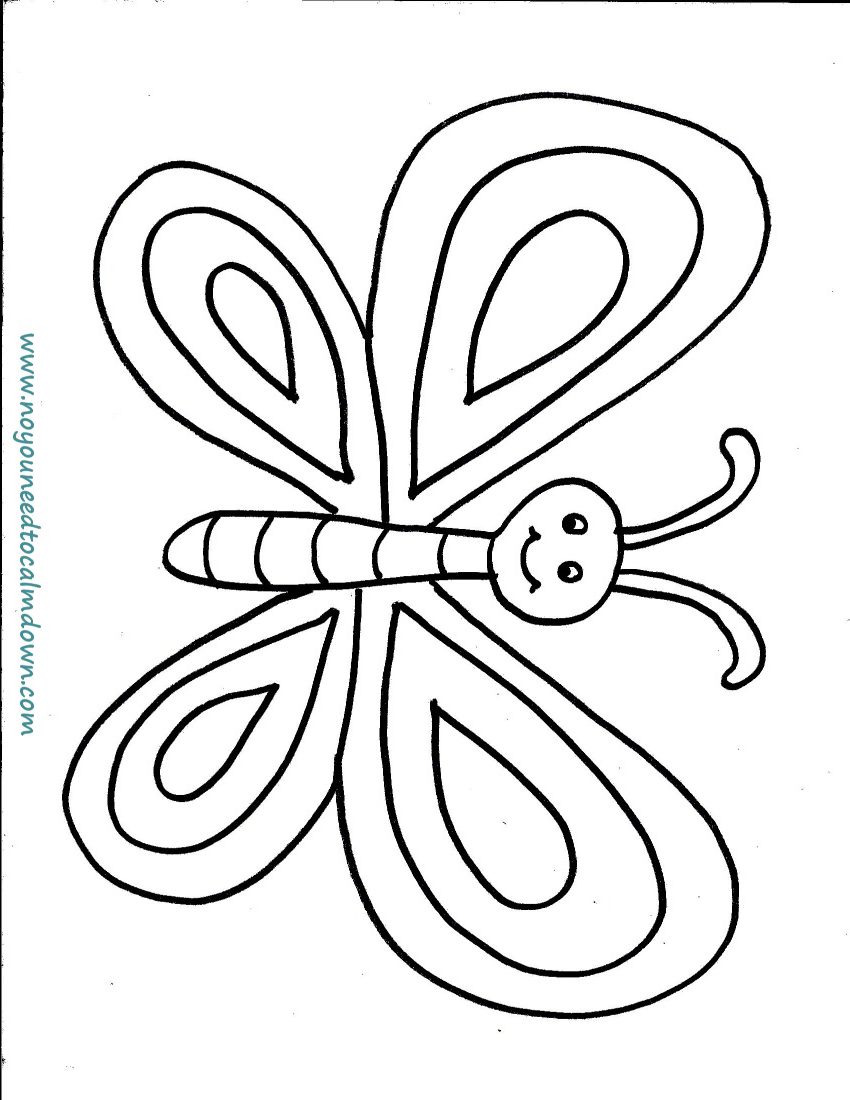 Here Easy Butterfly Coloring Pages Mackira Thanatos