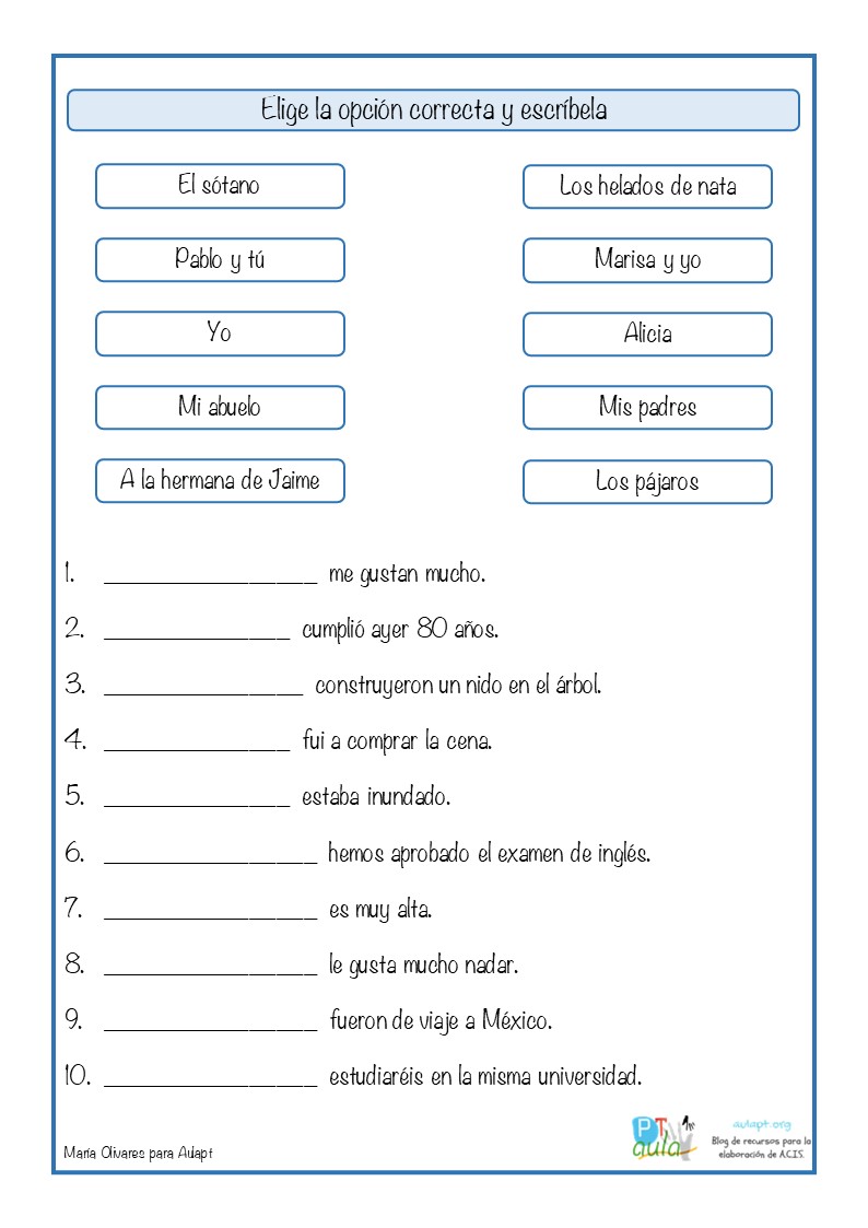 Ficha De Completar Oraciones Para Tercero De Primaria Clases De Porn