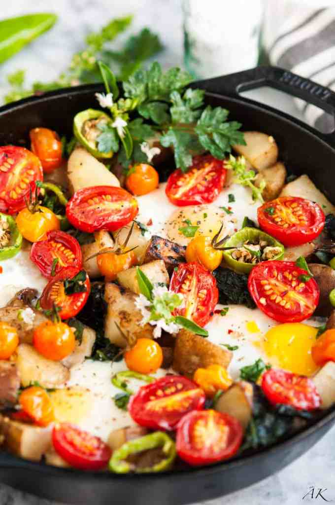 Skillet Eggs And Potato Garden Breakfast Aberdeens Kitchen