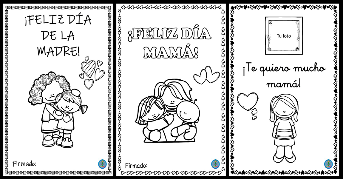 Colección De Tarjetas Para Colorear Y Regalar El Día De La Madre