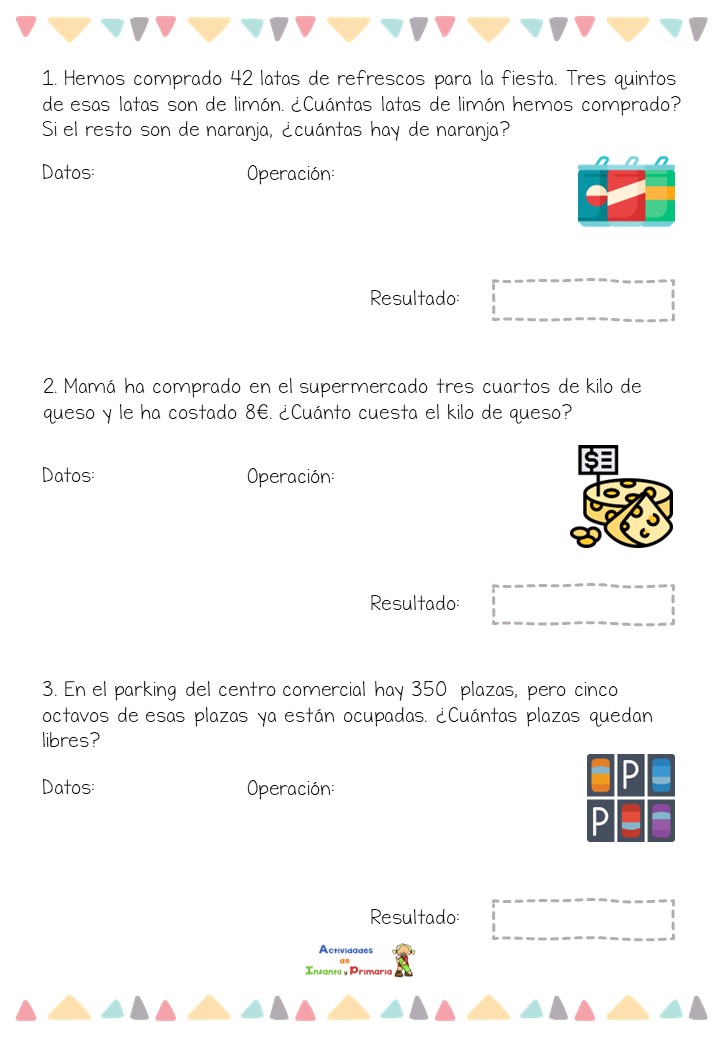 Iniciación Problemas Matemáticos Con Fracciones