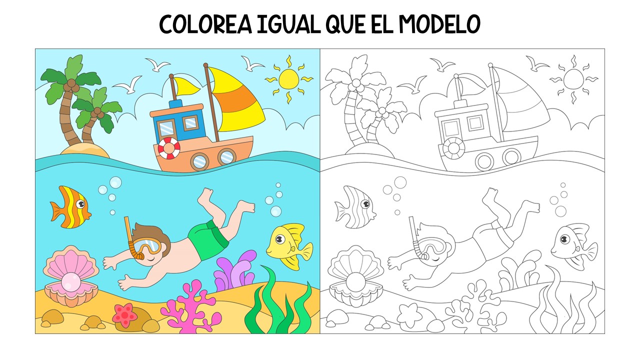 Dibujos Para Colorear Siguiendo El Modelo