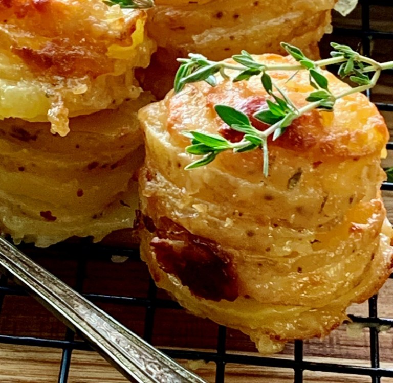 Muffin Tin Potato Stacks With Gouda Cheese ~ A Gouda Life