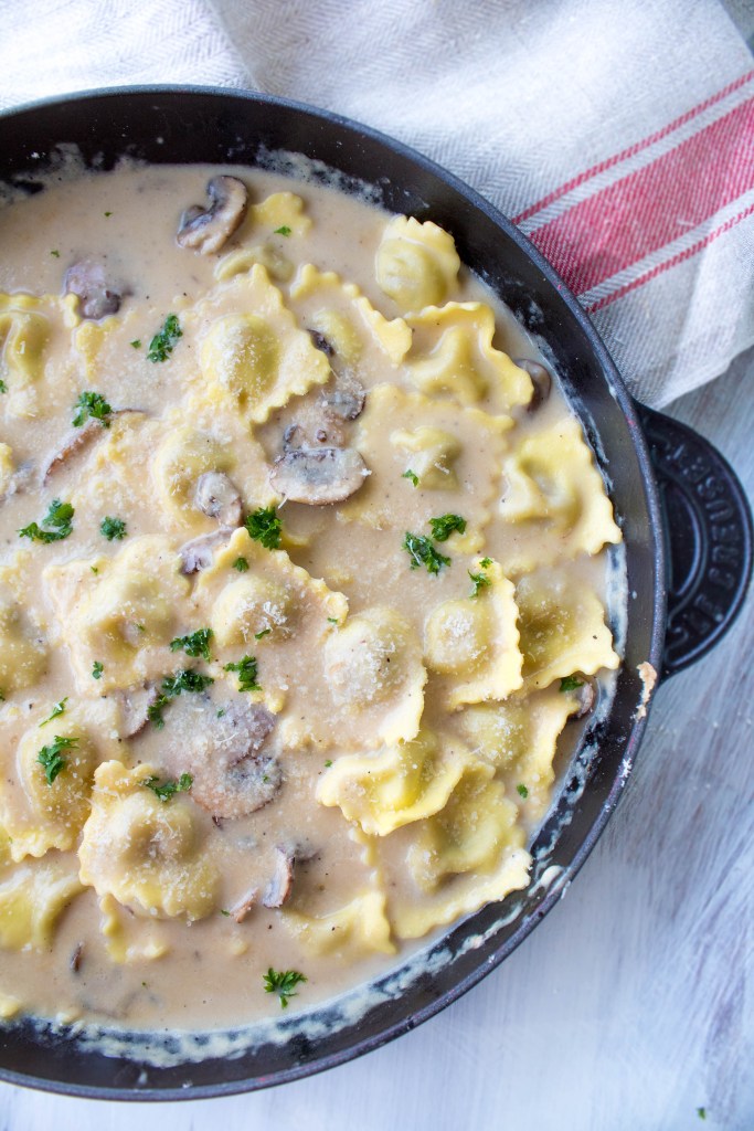 Double Mushroom Ravioli In Parmesan Sauce A La Inga