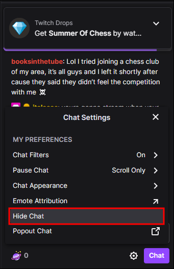 How To Turn Off Chat In Twitch