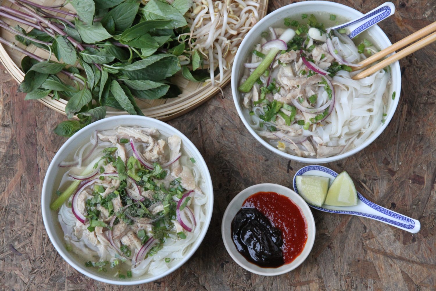 Vietnamesisk Pho Med Kylling Alt Asiatisk