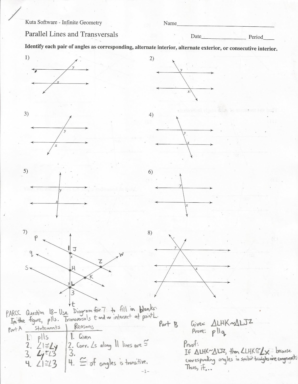 30 Angles In Transversal Worksheet Answers Education Template