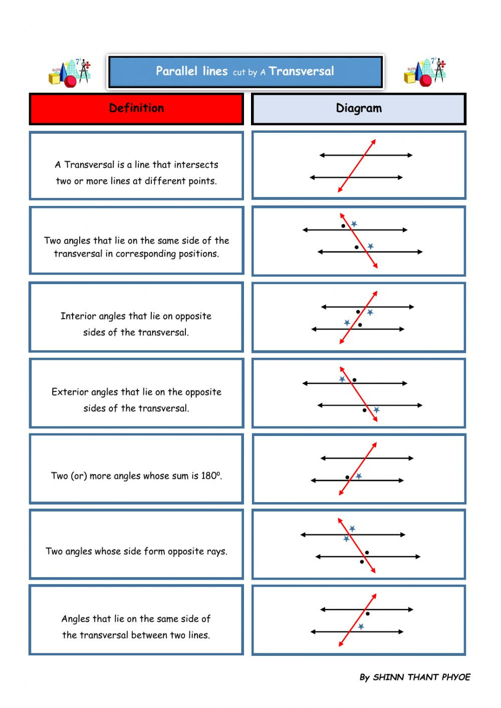 Angle In Transversal Worksheet Answers