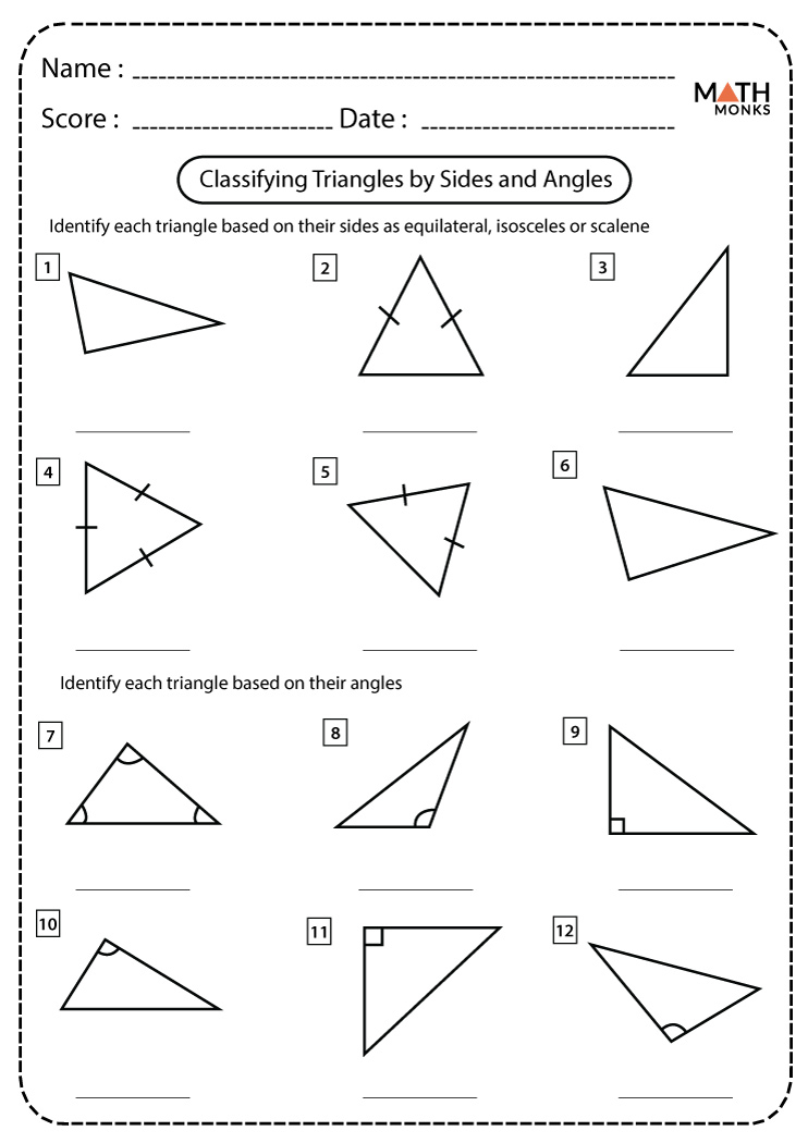 Classify Triangles By Sides And Angles Worksheet Pdf