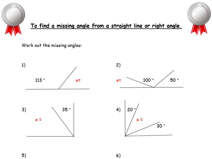 Finding Missing Angles Worksheet Tes