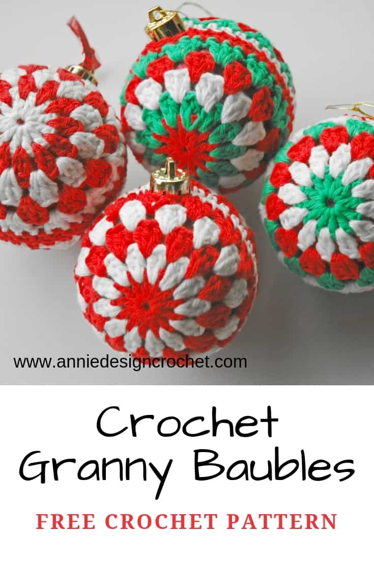 Easy Granny Crochet Christmas Baubles Free Pattern Annie Design Crochet