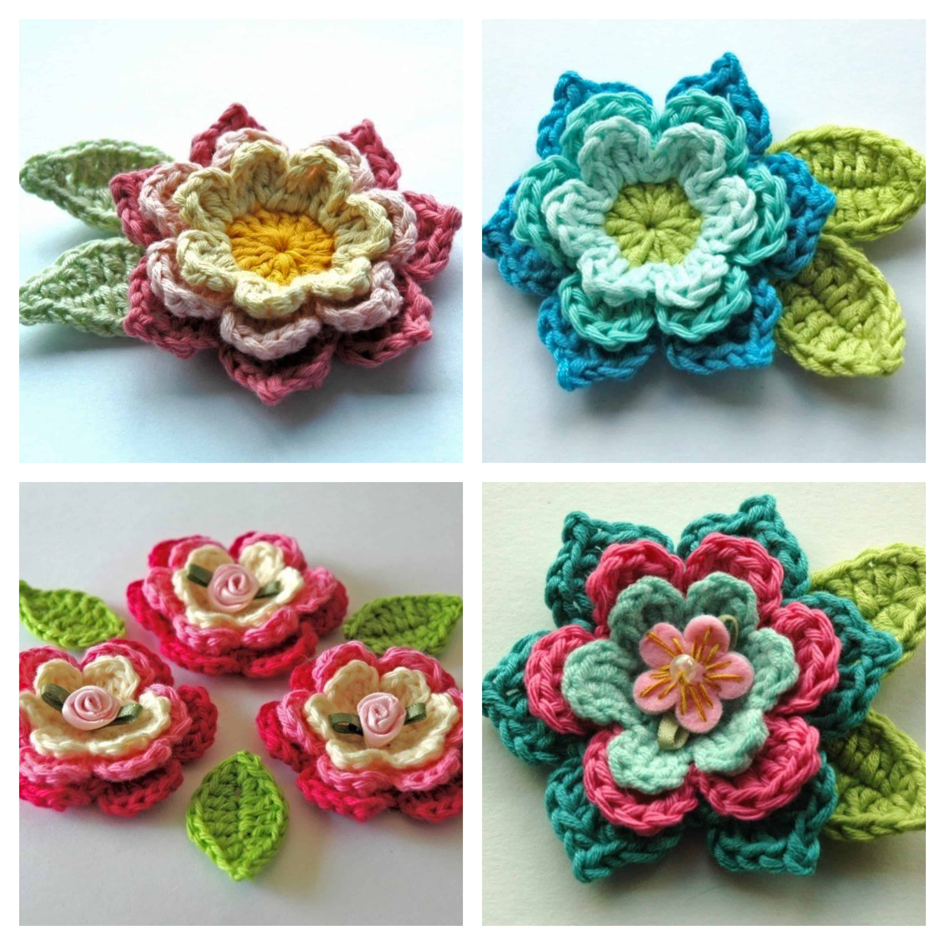 Blooming Crochet Flowers And Leaves Annie Design Crochet