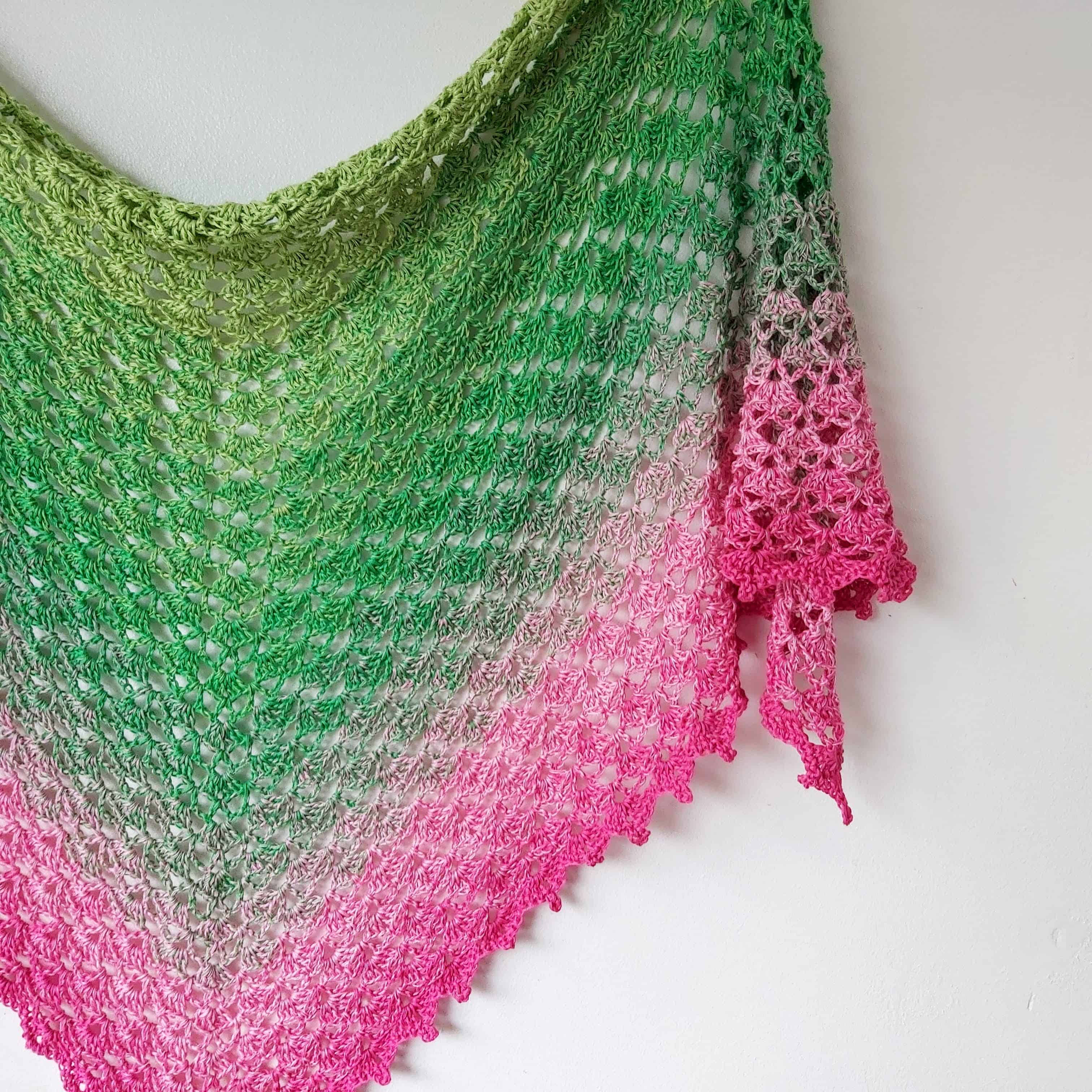 Crochet Triangle Shawl With Shells Free Pattern Fragrant Shawl