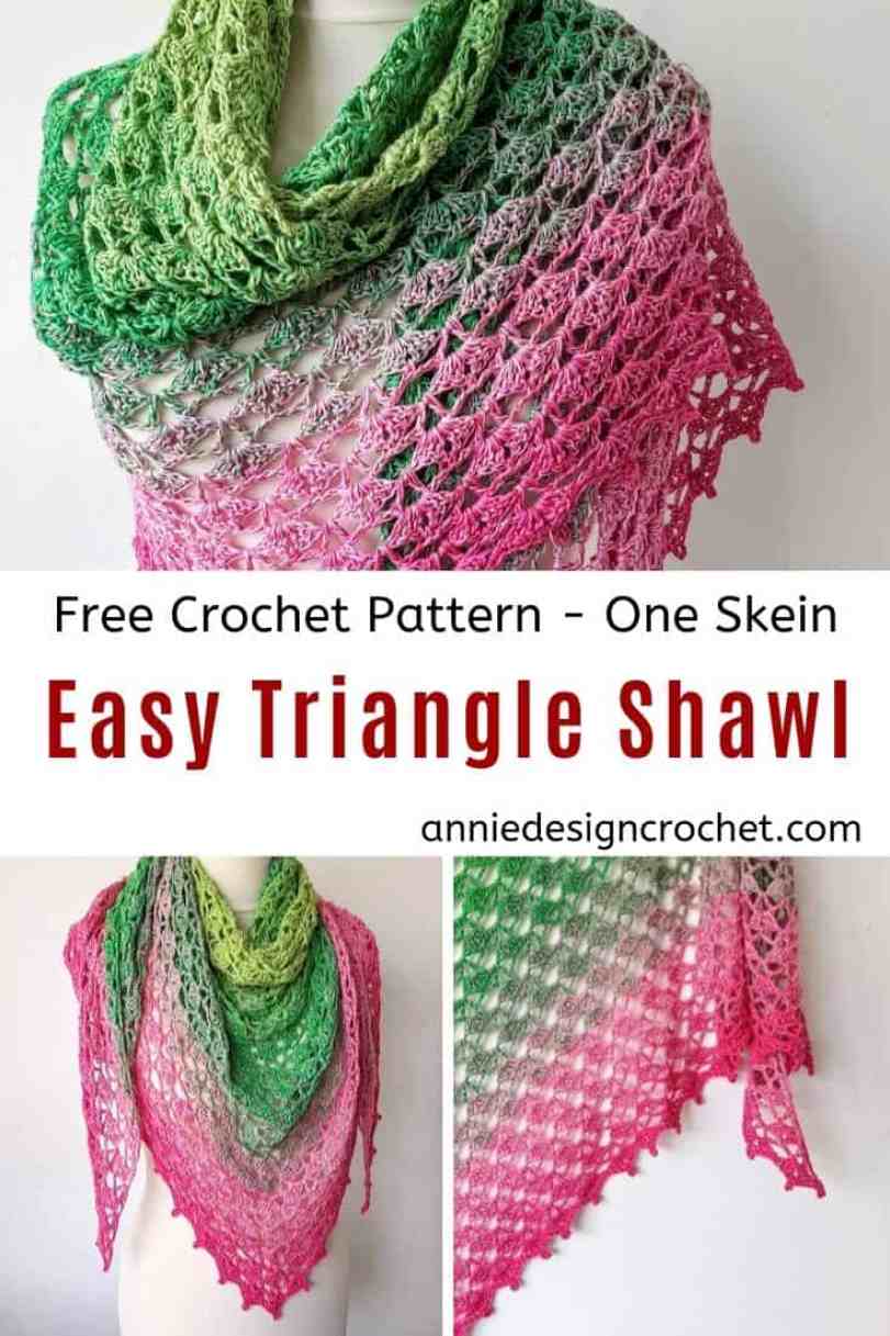 Crochet Triangle Shawl With Shells Free Pattern Fragrant Shawl