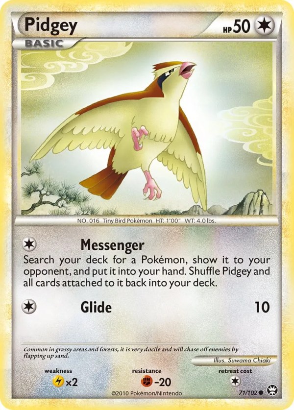 Pokémon Heartgold And Soulsilver Triumphant Card 071 Pidgey Standard