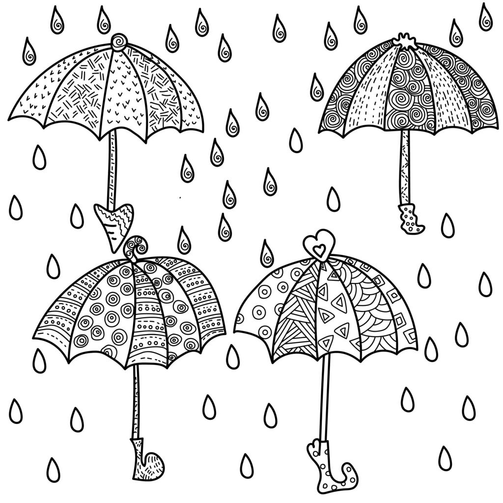 Desenho De Guarda Chuva Para Colorir Imprimir E Fazer Atividades