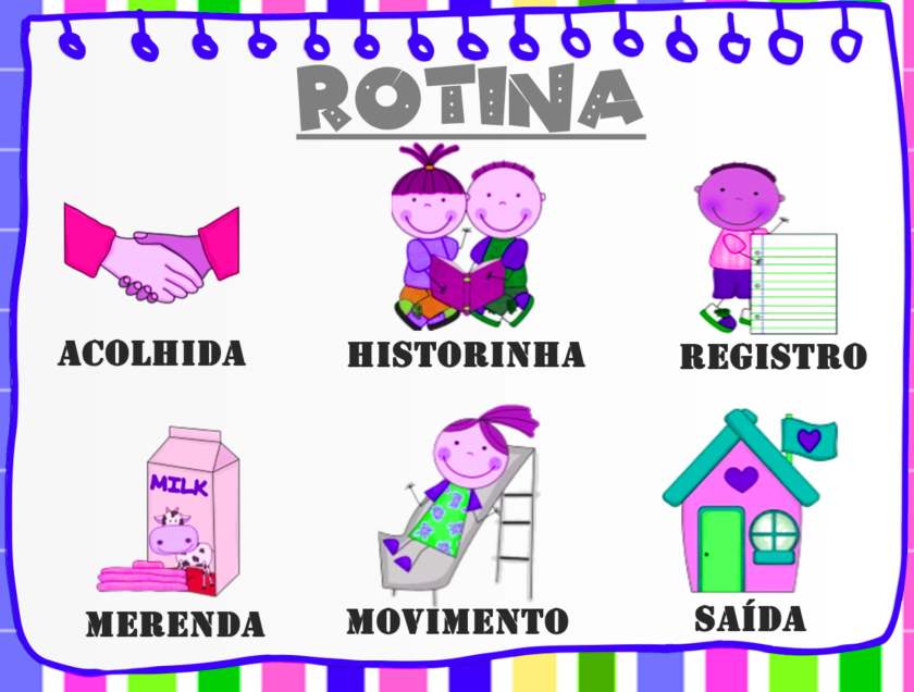 Rotina Educação Infantil Para Imprimir Com Quadro E Fichas Educacionais