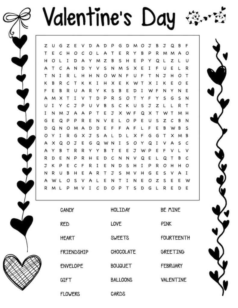 Free Valentines Day Word Search Art Is Basic An Elementary Art Blog