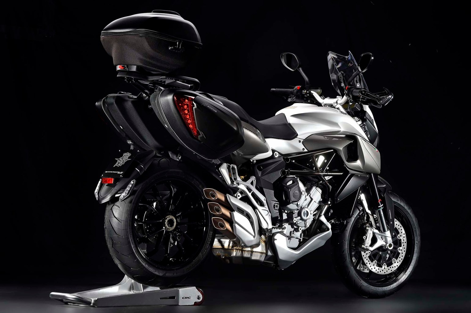 Mv Agusta Stradale 800 A Rivale With Bags Asphalt And Rubber