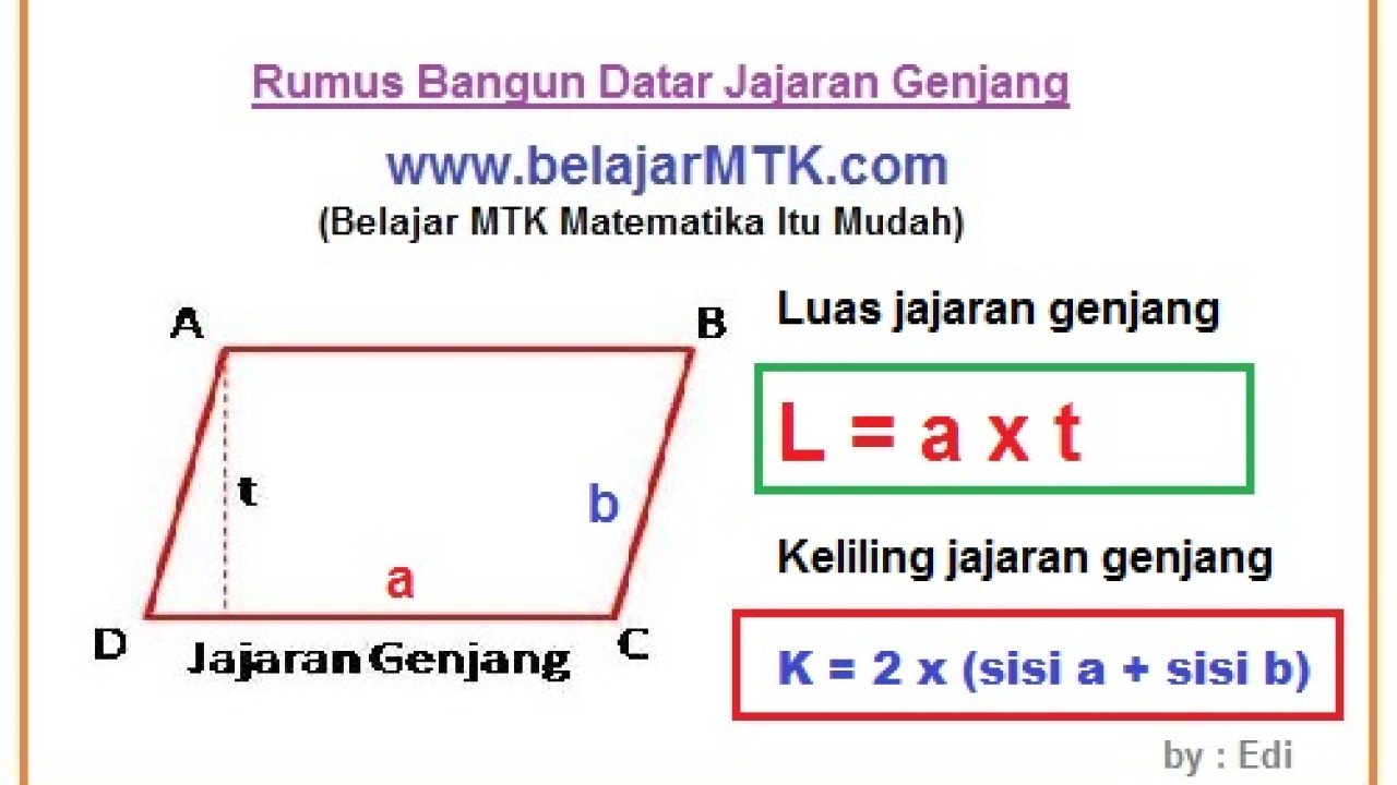 Awasome Sifat Dari Bangun Datar Jajar Genjang 2022 ⬆️ Klik Untuk