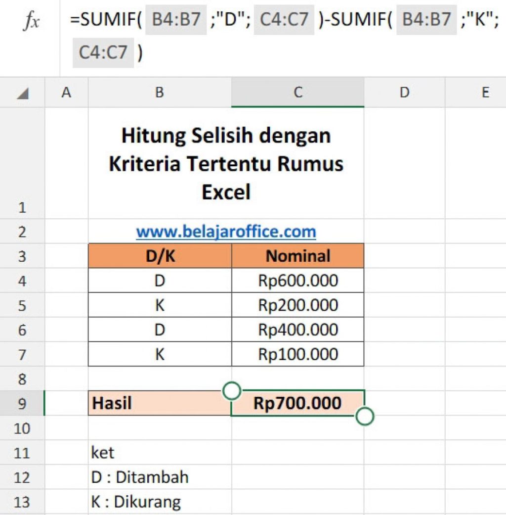 Cara Buat Selisih Angka Di Excel Hongkoong Riset