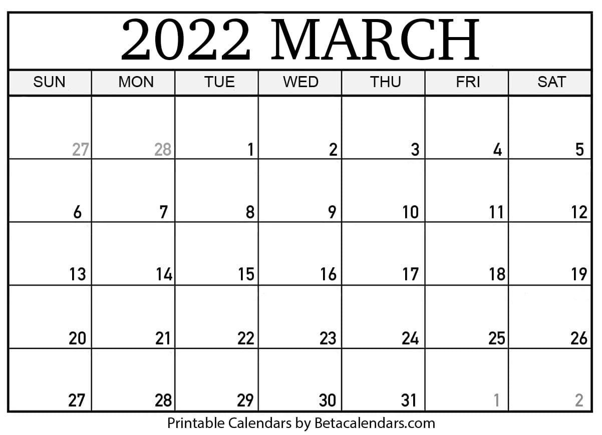 Cute March 2022 Calendar Printable Floral Designs March 2022 Calendar