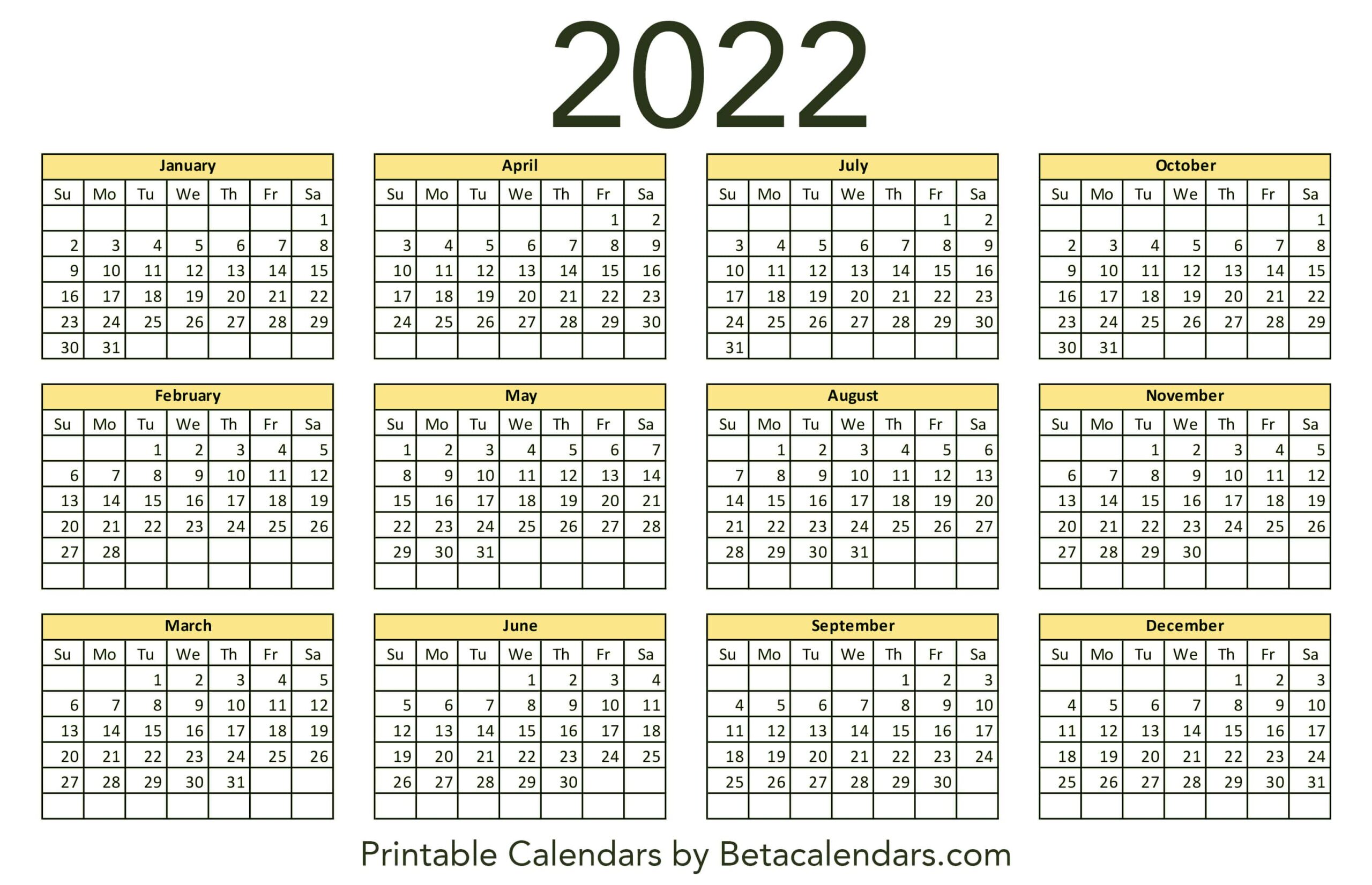 2022 Calendar Free Printable Microsoft Word Templates 2022 Calendar