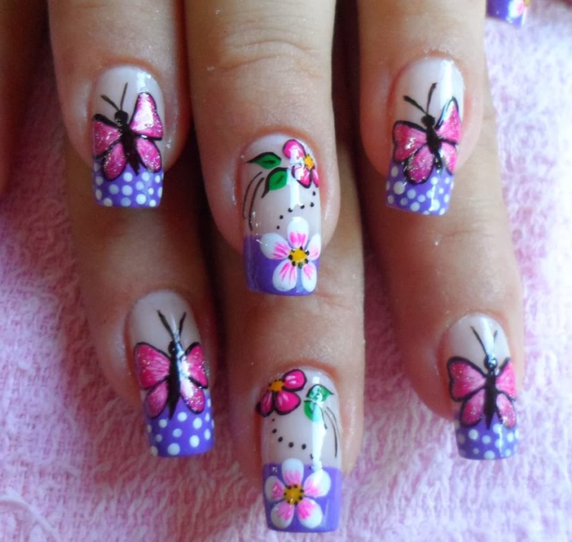 Álbumes 100 Foto Diseños De Uñas Acrilicas Con Mariposas Lleno