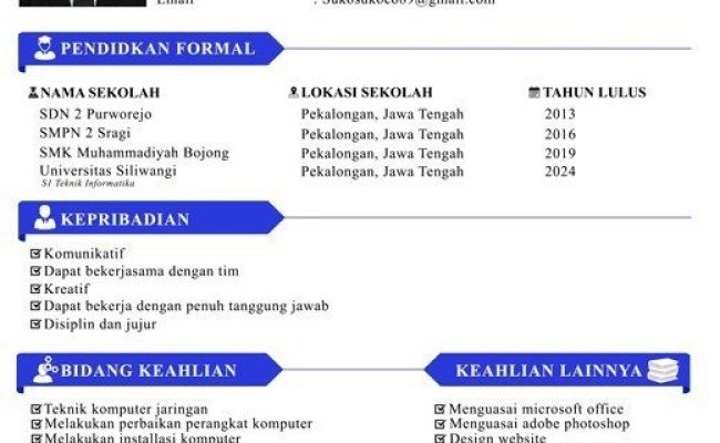 Contoh Cv Menarik Bahasa Indonesia Tampilan Contoh Otosection