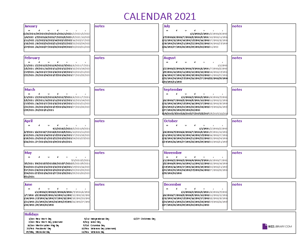 Excel 12 Month Calendar 2021 Carim Ducan