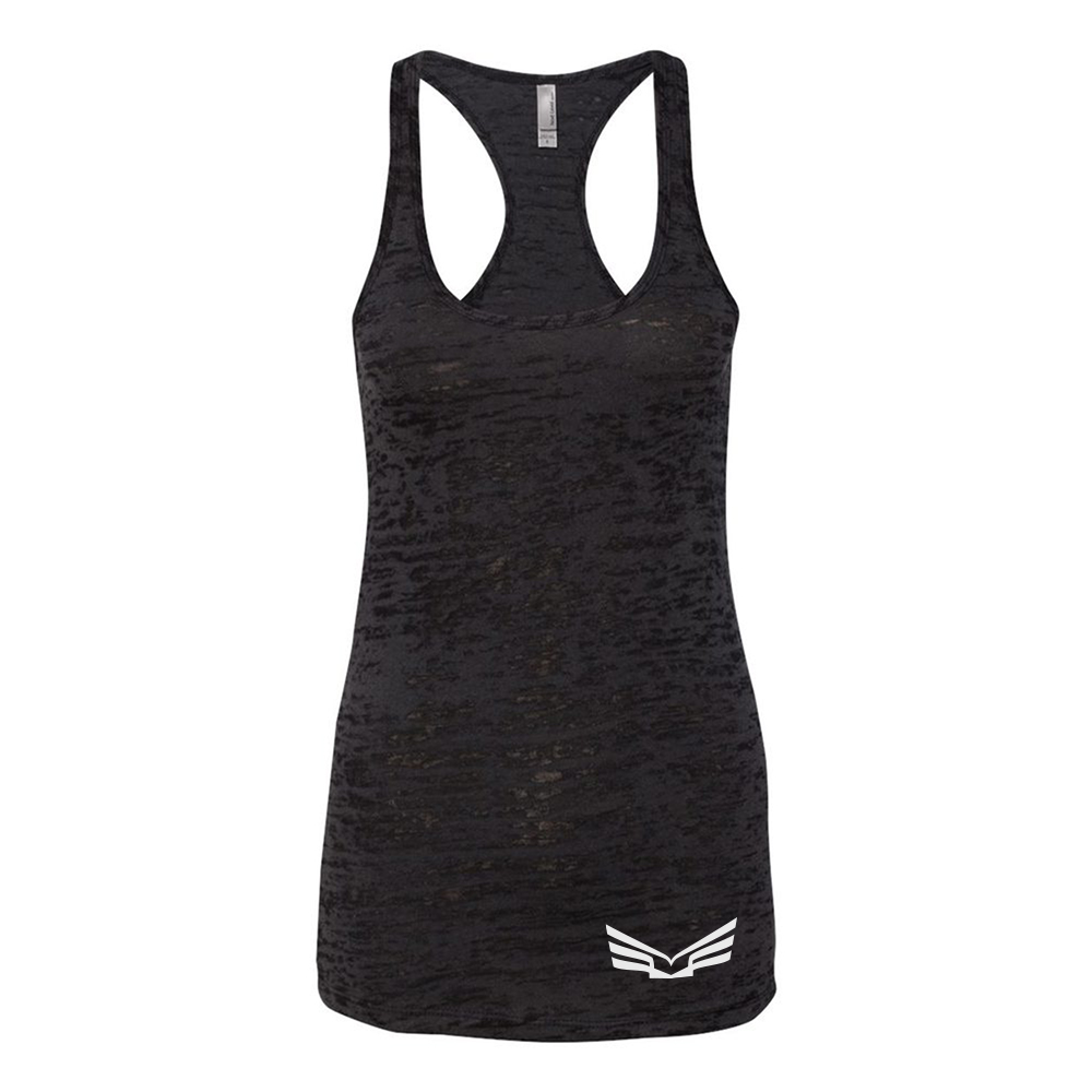 Bodykit Wear Womens Graphic Wing Burnout Racerback Tank Black