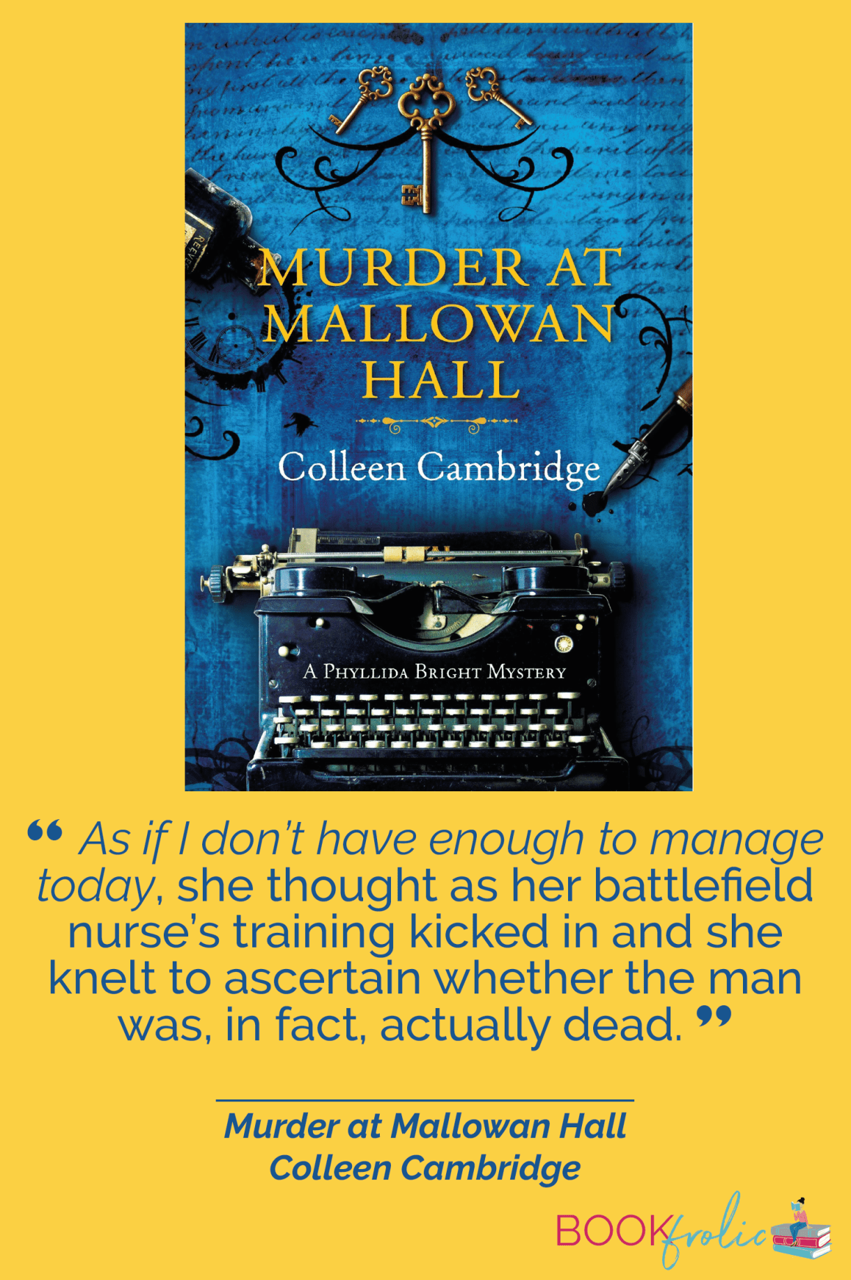 Murder At Mallowan Hall By Colleen Camridge Book Review Book Frolic