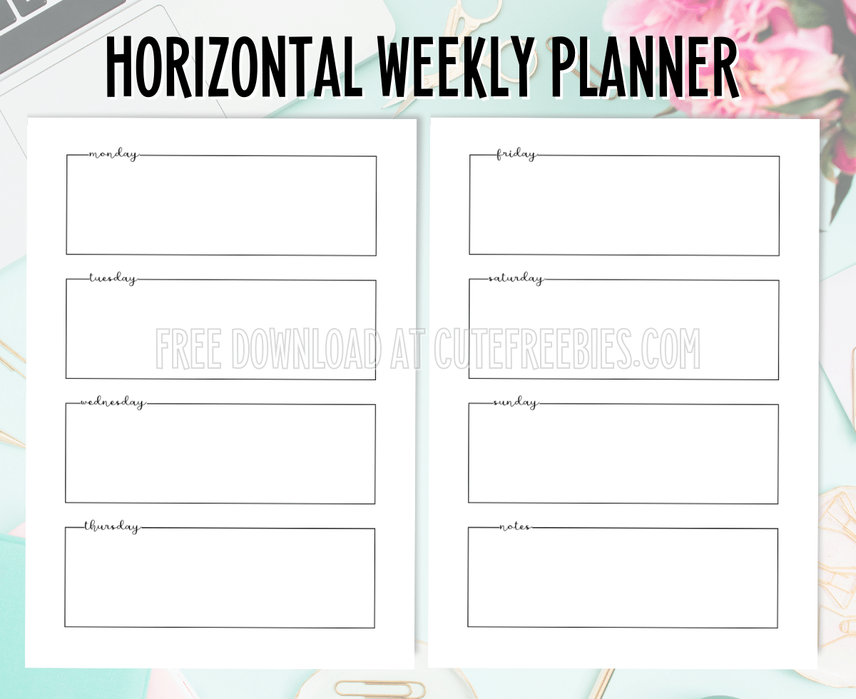 Free Printable Weekly Planner Template Pdf Cute Freebies For You