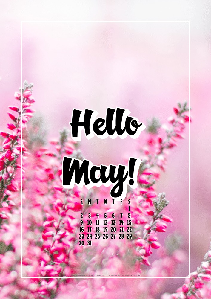 Free Printable May 2021 Calendar Pdf Cute Freebies For You