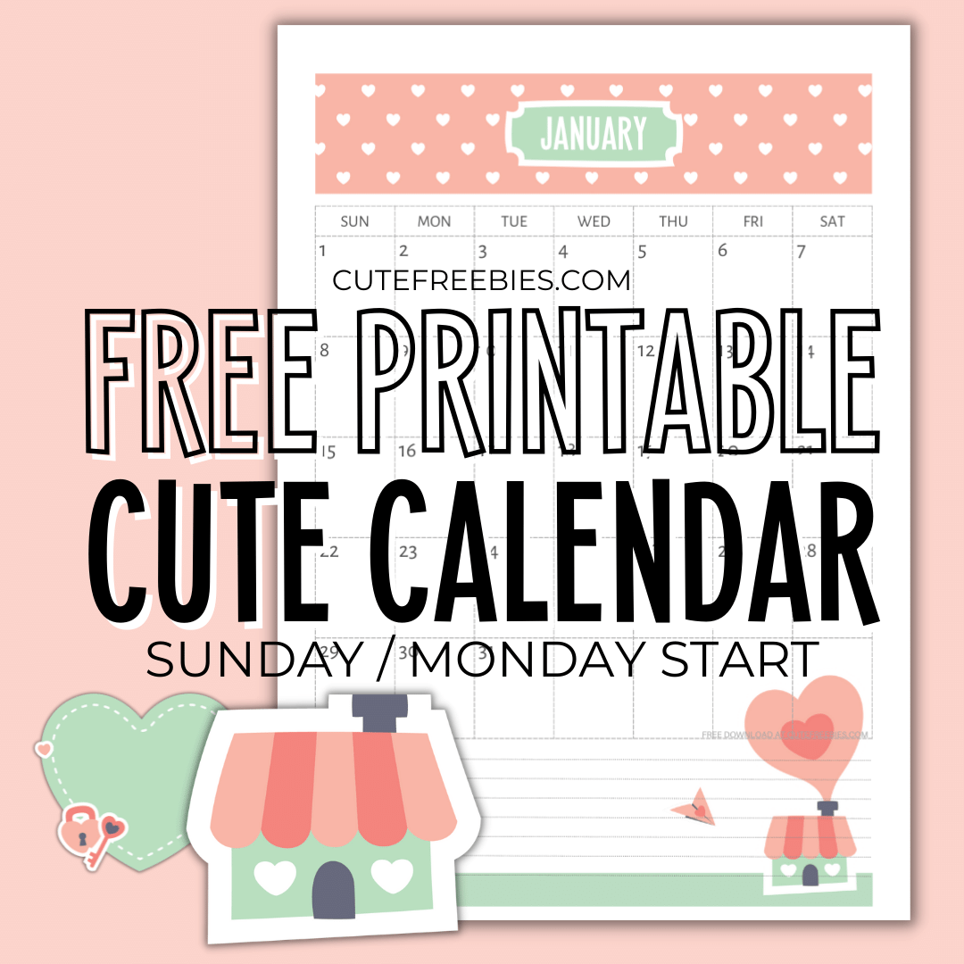 Free Printable 2023 Calendar Super Cute Cute Freebies For You